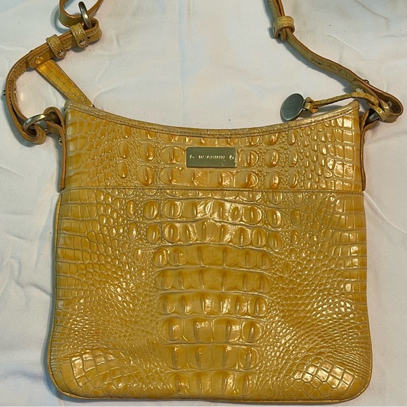 Brahmin | Bags | Y2k Brahmin Yellow Shoulder Bag With Crocodile ...